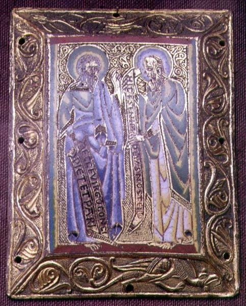 Plaque depicting Isaiah and Daniel by German School