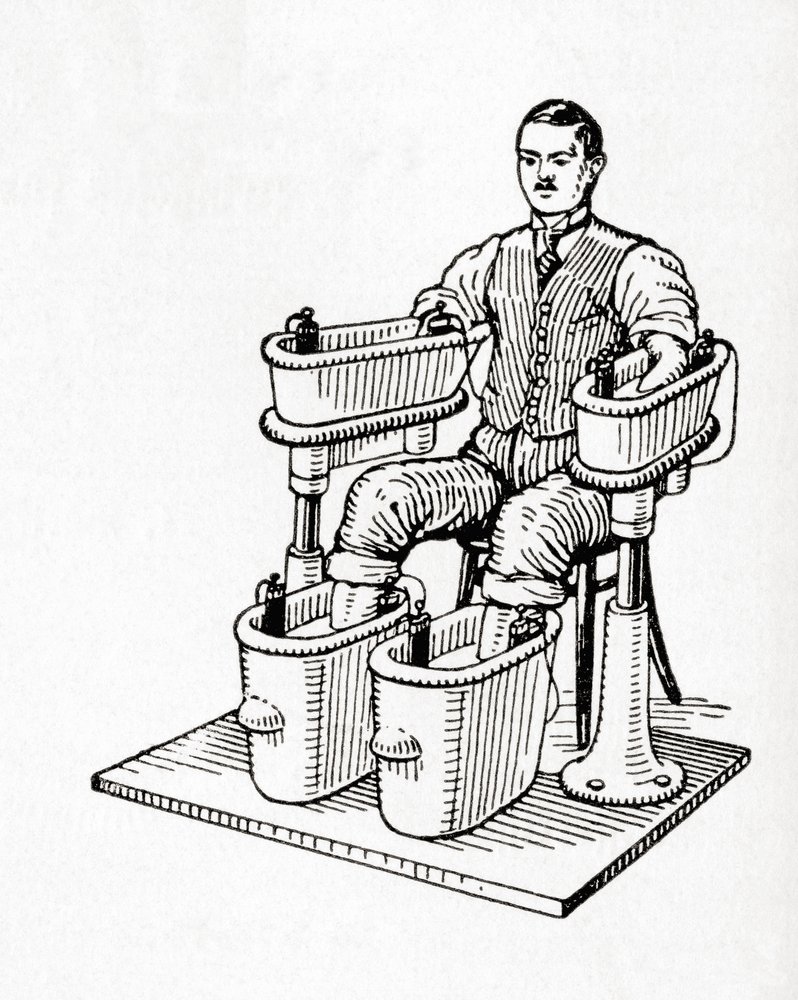 A 19th Century Galvanic Bath or Schnee Four Cell Bath, from Meyers ...