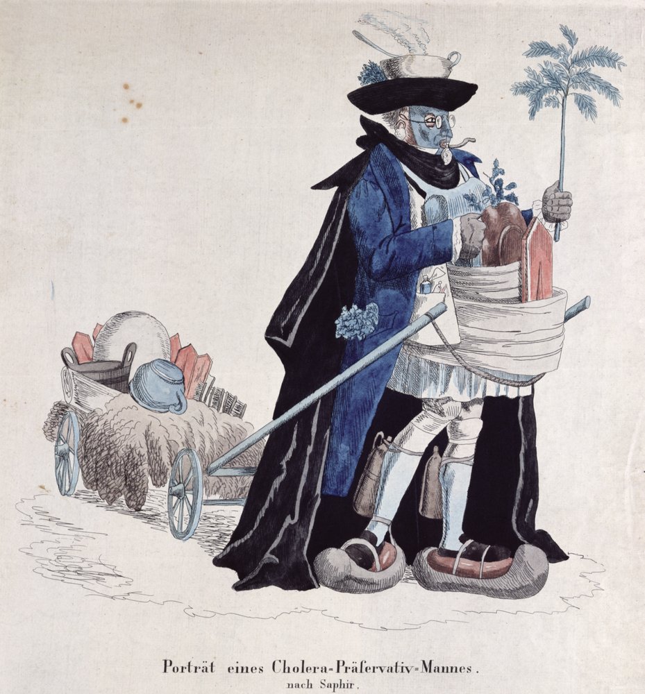 A man protected against cholera during the epidemic of 1832