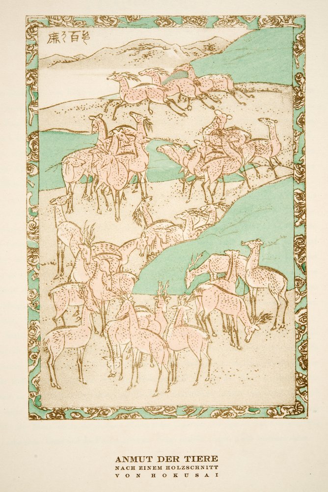 Grace of Animals after a woodcut by Hokusai, from Styl, pub.1922