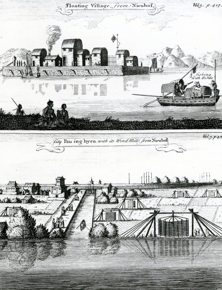 Chinese Floating Village, 17th Century by German School
