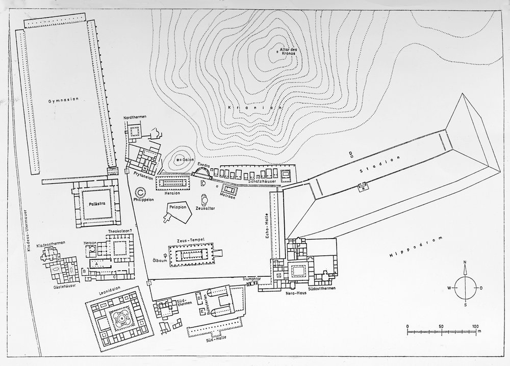Plan of Olympia, Greece by German School: Fine art print