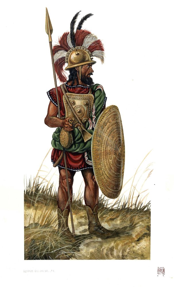 Roman antiquity: soldier of the Roman army of the 8th century BC.