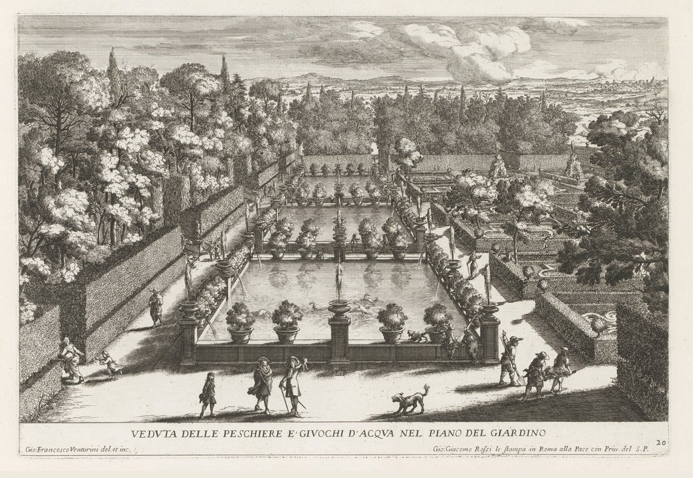 Fish Ponds in the Gardens of Villa d'Este in Tivoli