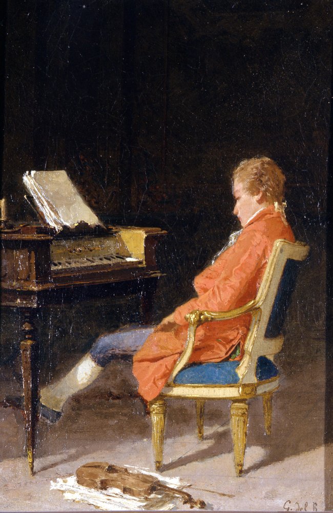 Mozart Playing Piano Playing Piano In The Style Of Mozart Girl In
