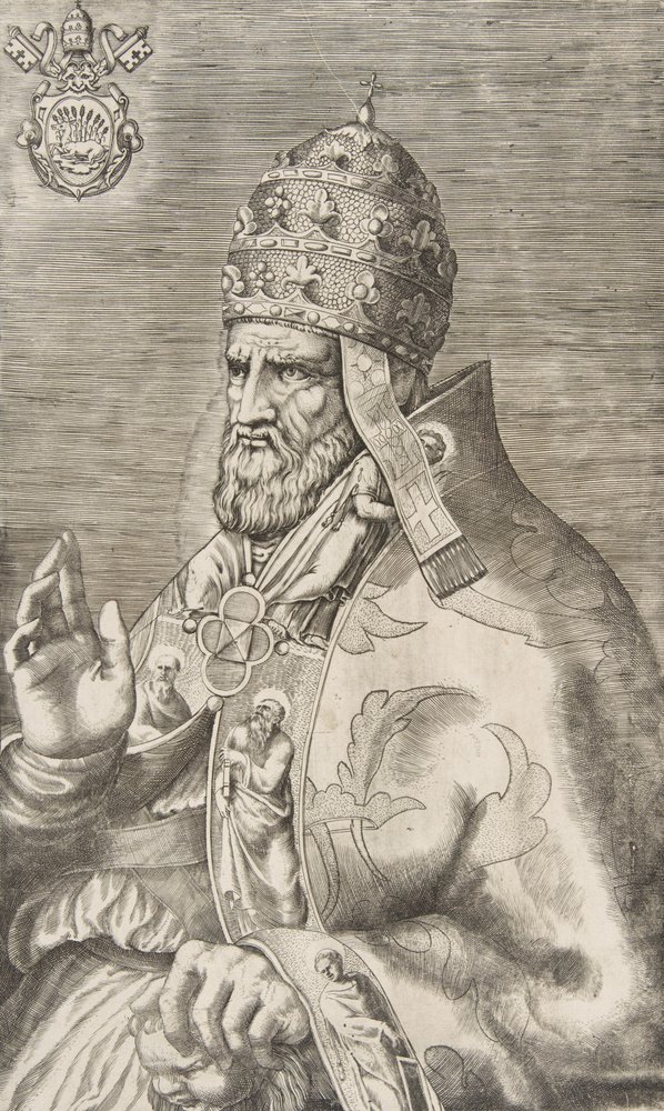 Portrait of Pope Marcellus II, Right Hand Raised Facing Left