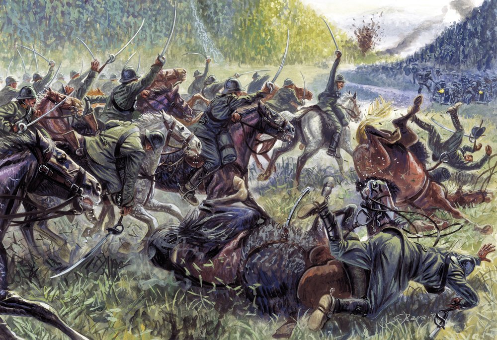 First World War: The Italian cavalry charging at the charge of Stupizza ...