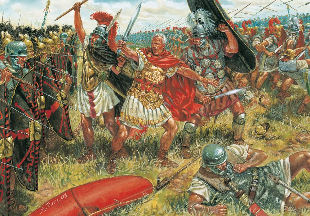 Roman antiquity: Julius Caesar (100-44 BC) wins the Battle of Munda on ...