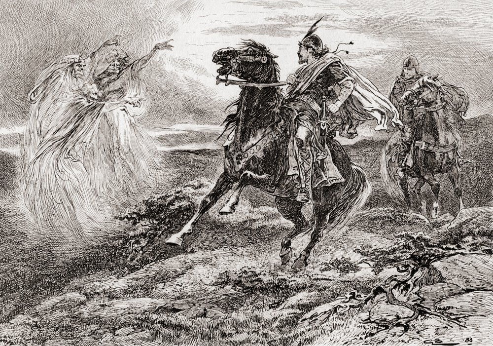 A scene from William Shakespeare's play Macbeth, Act I, Scene 3, First ...