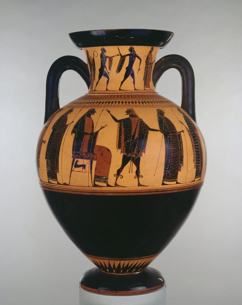 Attic Black-Figure Amphora Decorated with Scenes of Zeus and Hermes, by ...