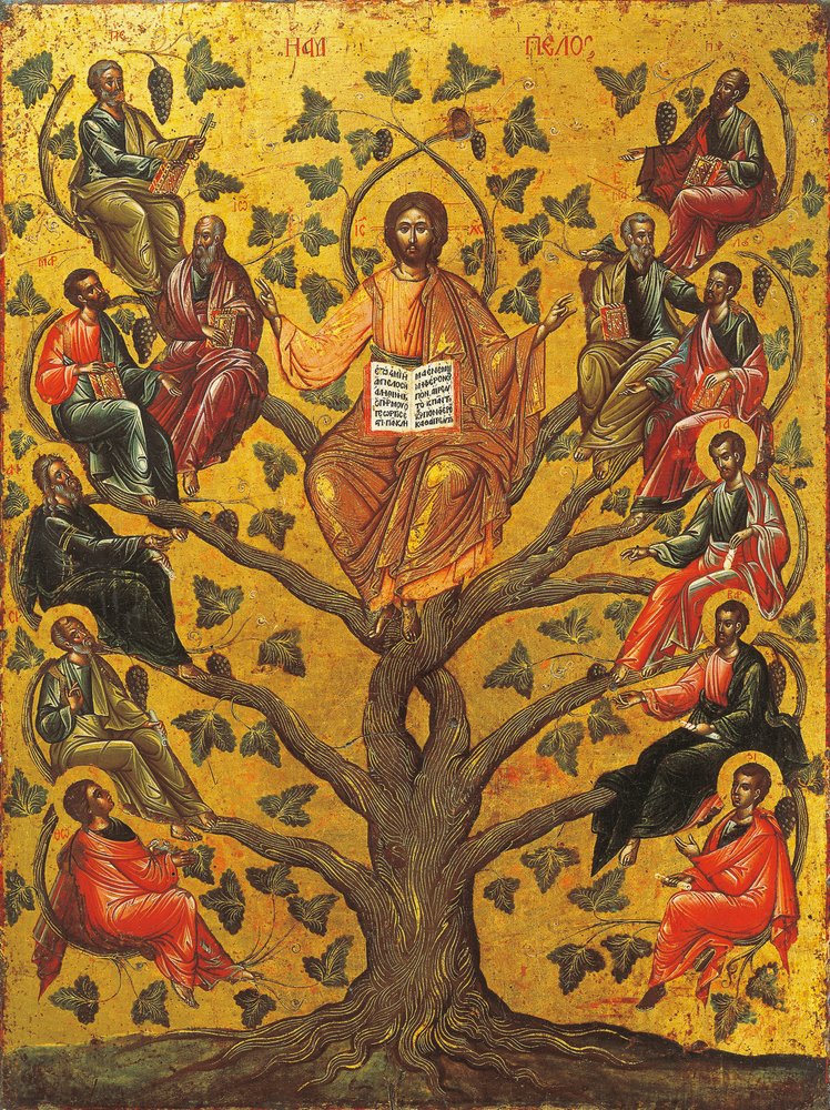 Christ the True Vine icon by Greek School: Fine art print