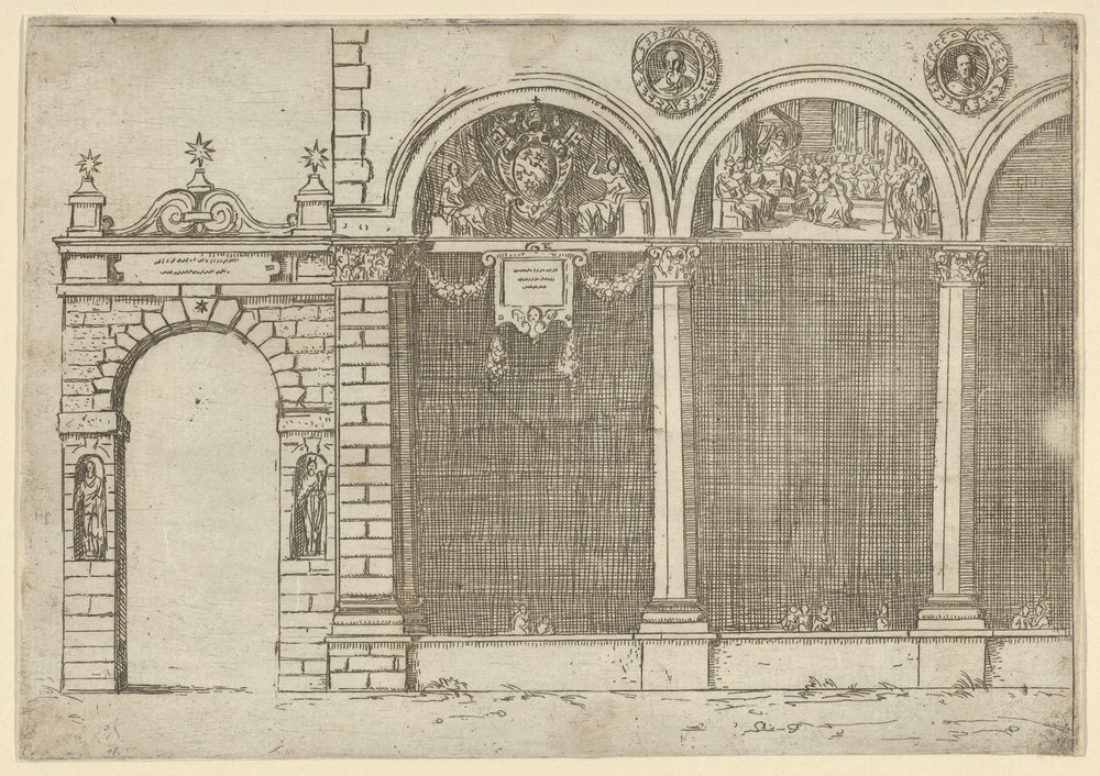 The Arcade of the Palace of the Archbishop of Bologna with Temporary ...