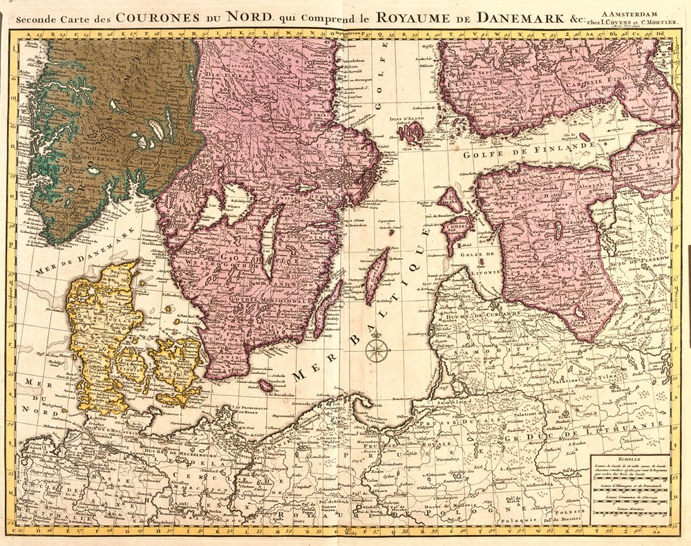 Map of the Northern Kingdoms (Denmark, Sweden, Norway and Finland ...