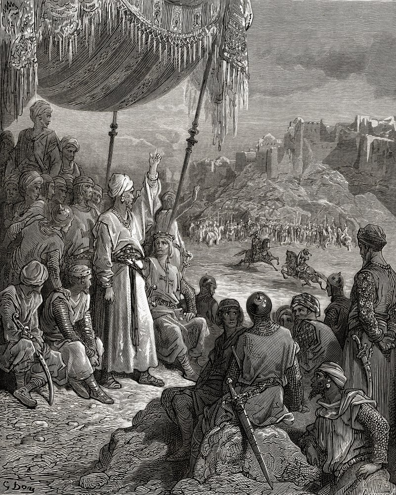 A Friendly Tournament during the Third Crusade in 1189, illustration ...