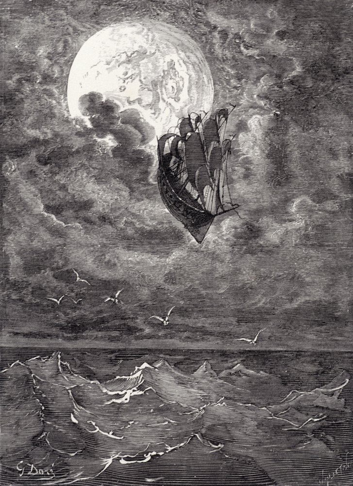 A Voyage to the Moon, from 'The Adventures of Baron Munchausen' by ...