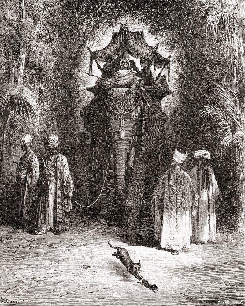 The Rat and the Elephant, from a late 19th century edition of Fables de ...