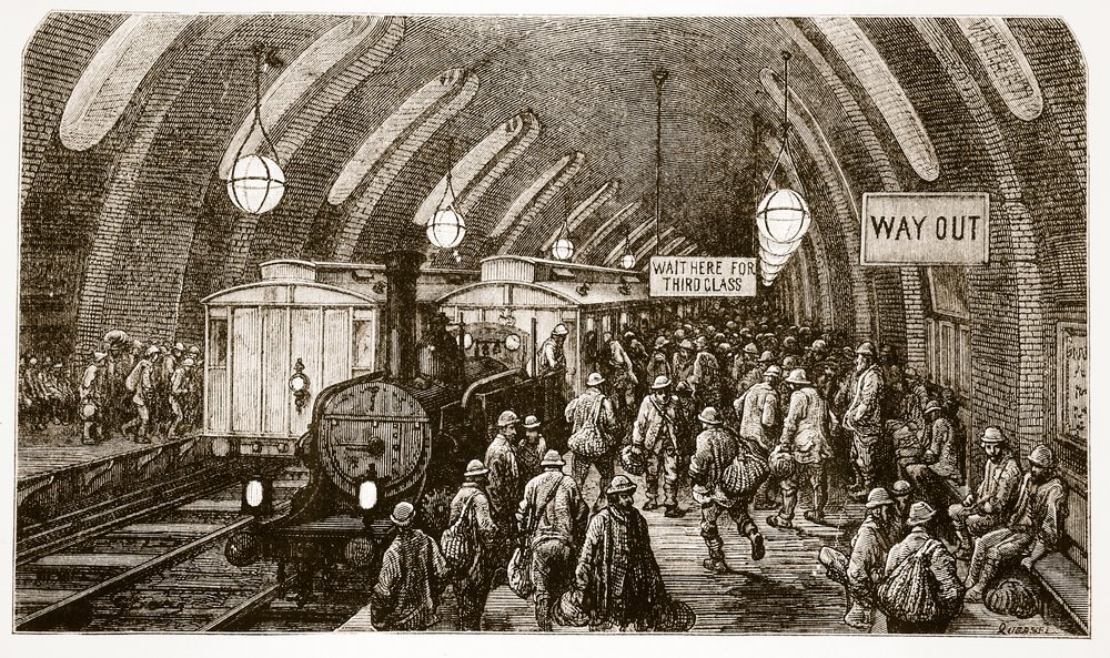The Workmen's Train, from 'London, a Pilgrimage', written by William ...