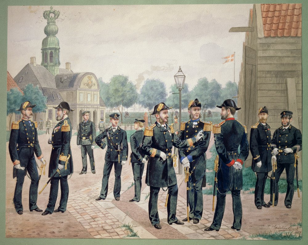 Officers of the Danish Navy at the Academy by Gustave Brock