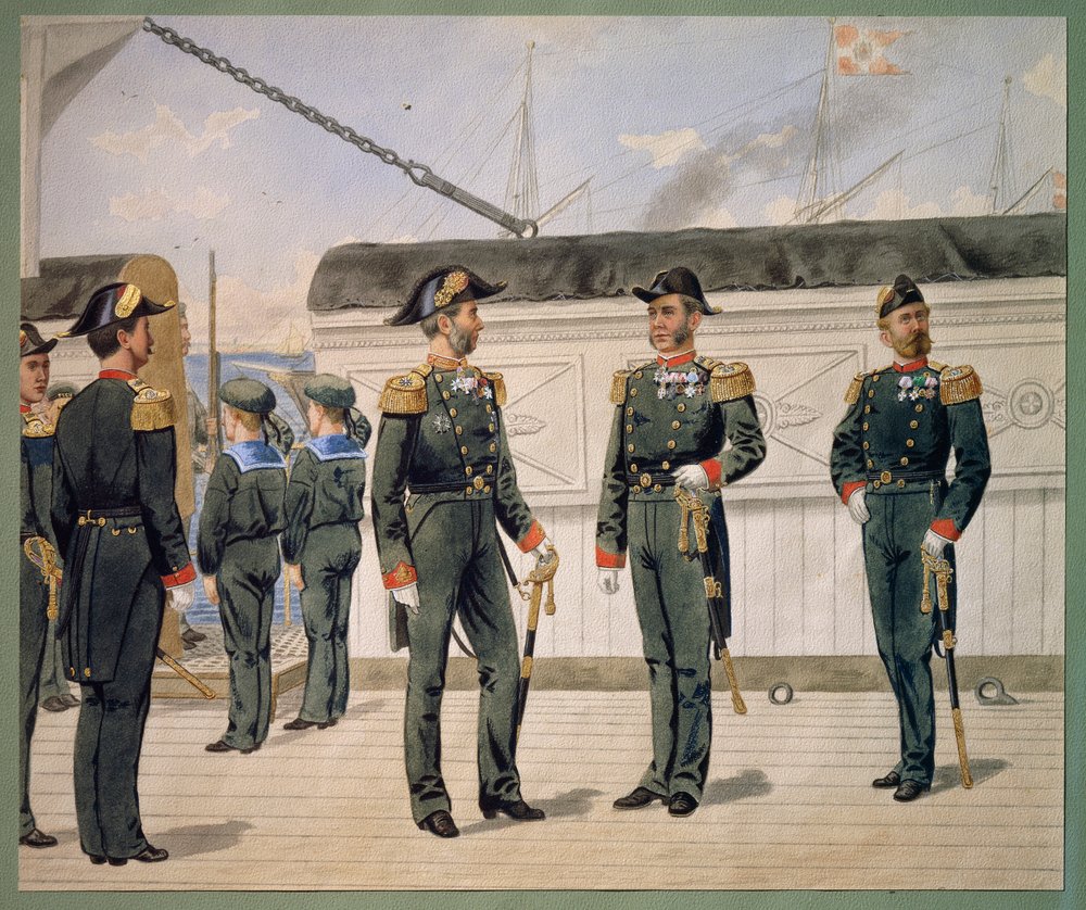 Officers of the Danish Navy in Dress Uniform