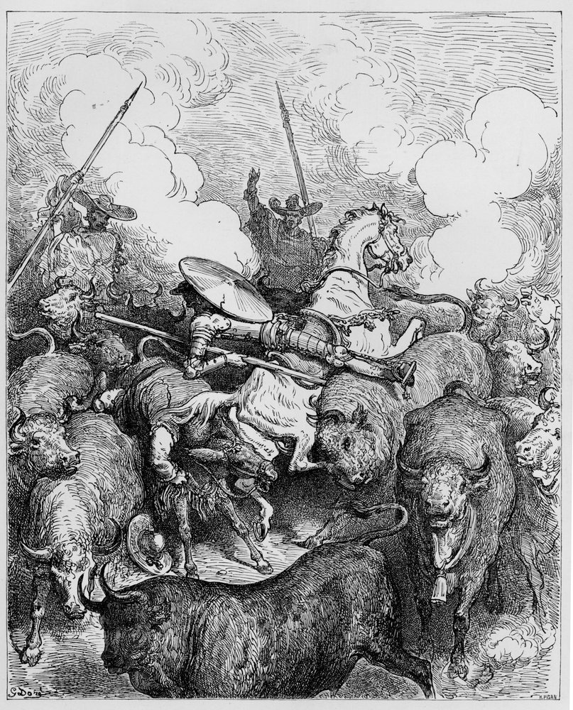 Bull Fighting, from 'Don Quixote de la Mancha' by Miguel Cervantes ...