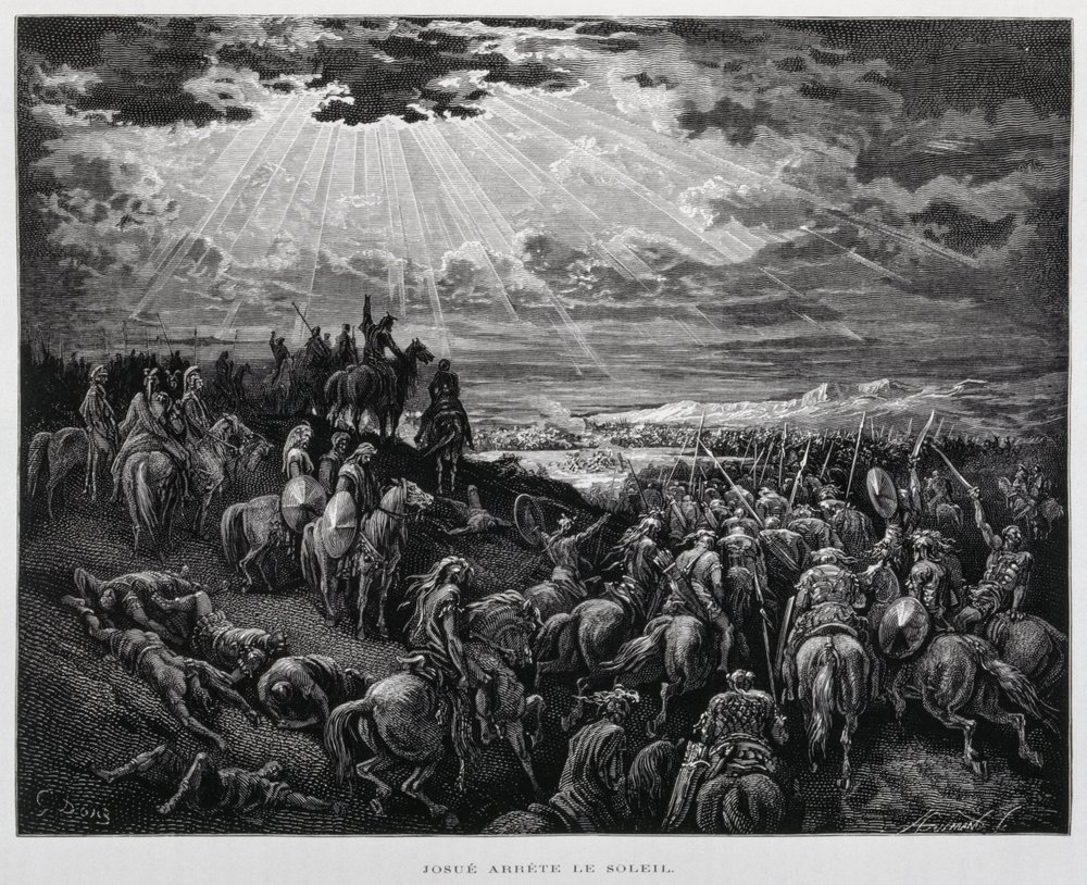 Joshua Makes the Sun Stand Still, Illustration from the Dore Bible