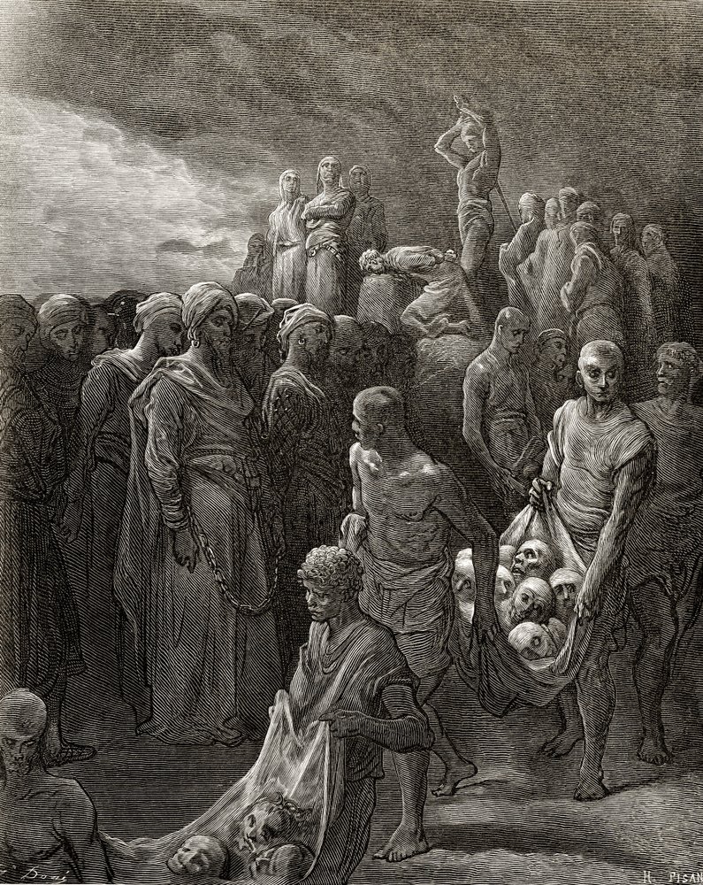 Richard I the Lionheart massacres captives in reprisal, illustration ...