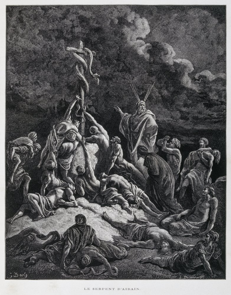 Moses Made a Bronze Snake and Put It Up on a Pole, Numbers 21:7 ...