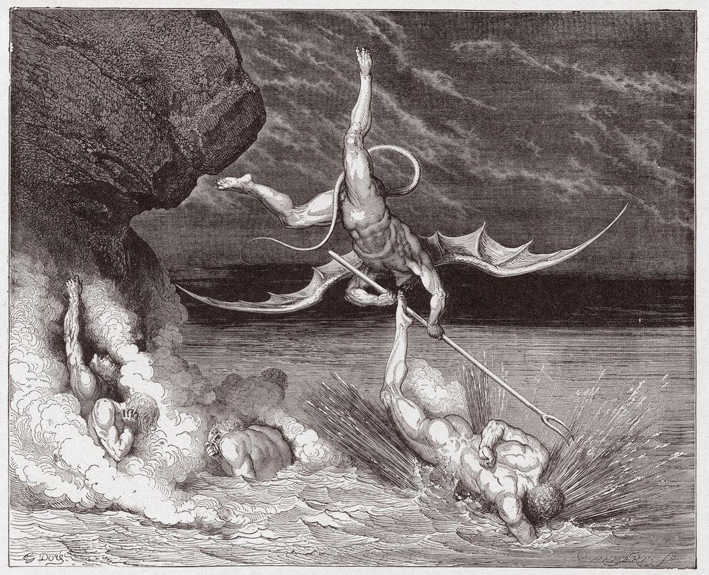 The Divine Comedy, Inferno, Canto 22: Ciampolo escapes the demon ...