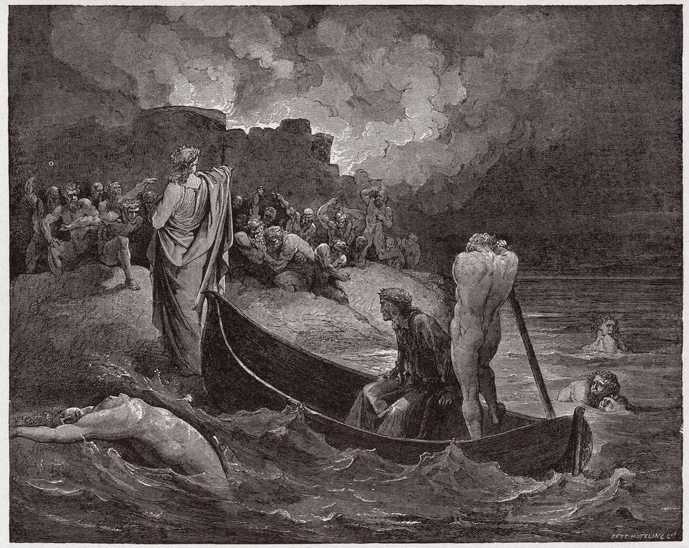 The Divine Comedy, Inferno, Canto 8: Virgil and Dante disembark at the ...