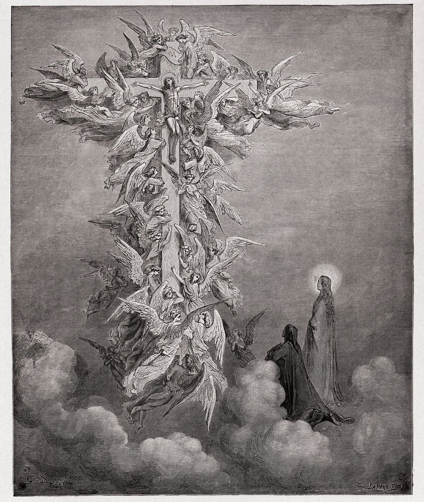 The Divine Comedy, Paradiso, Canto 14: Dante and Beatrice see the ...