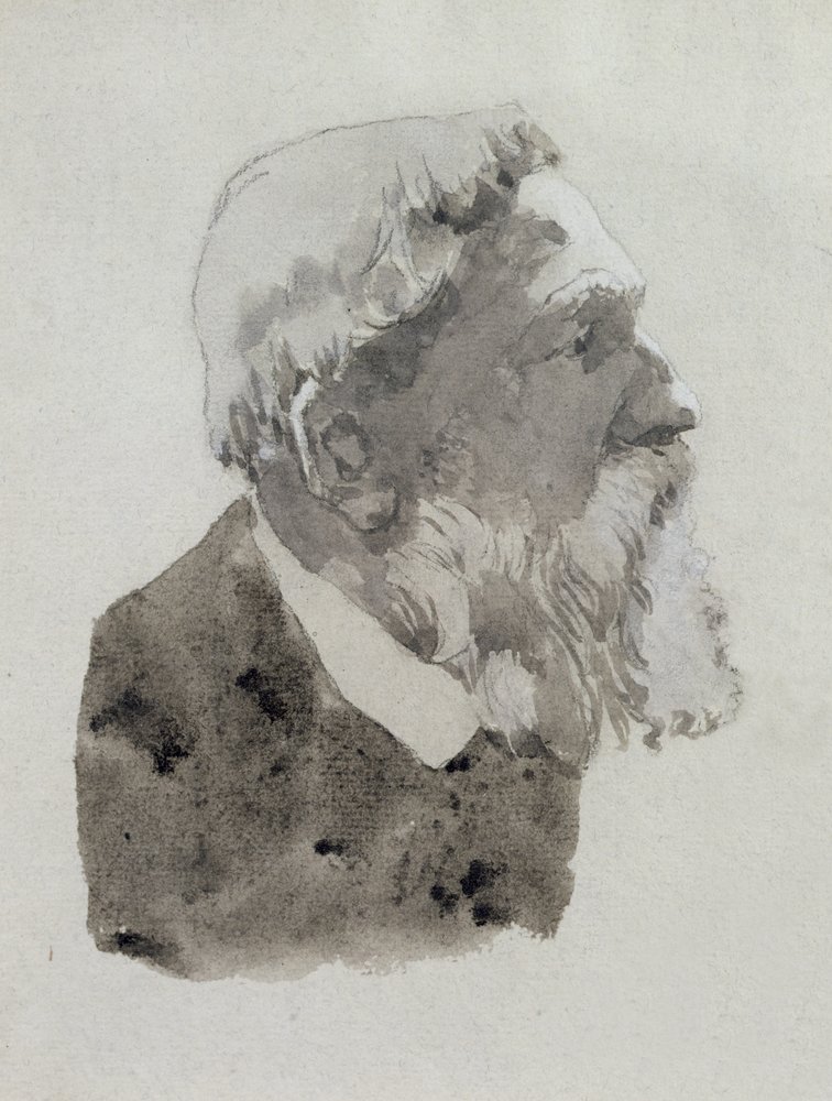 Portrait study of August Rodin by Gwen John