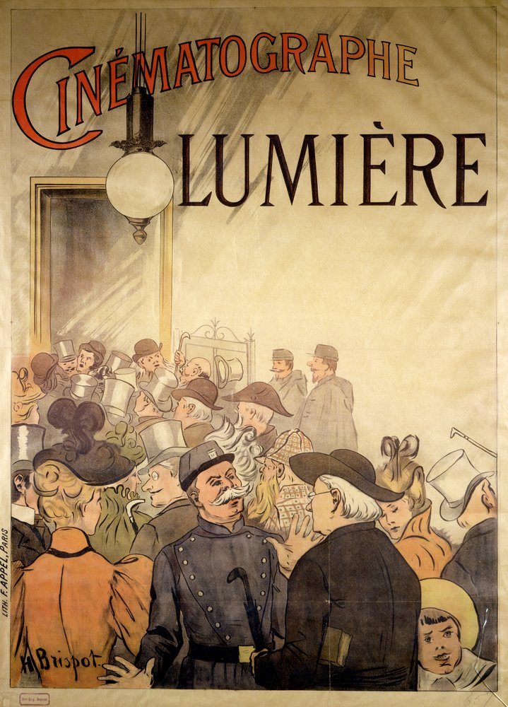 Poster advertising the 'Cinematographe Lumiere', 1896
