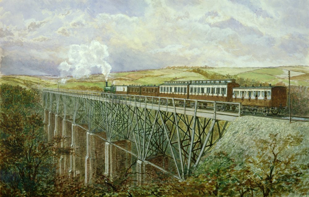 Cornwall Railway, The Gover Viaduct by H. Geach