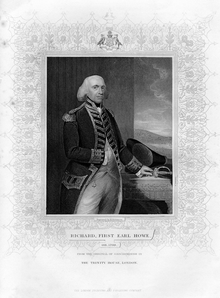 Richard Howe, 1st Earl Howe, English Admiral by H. Robinson
