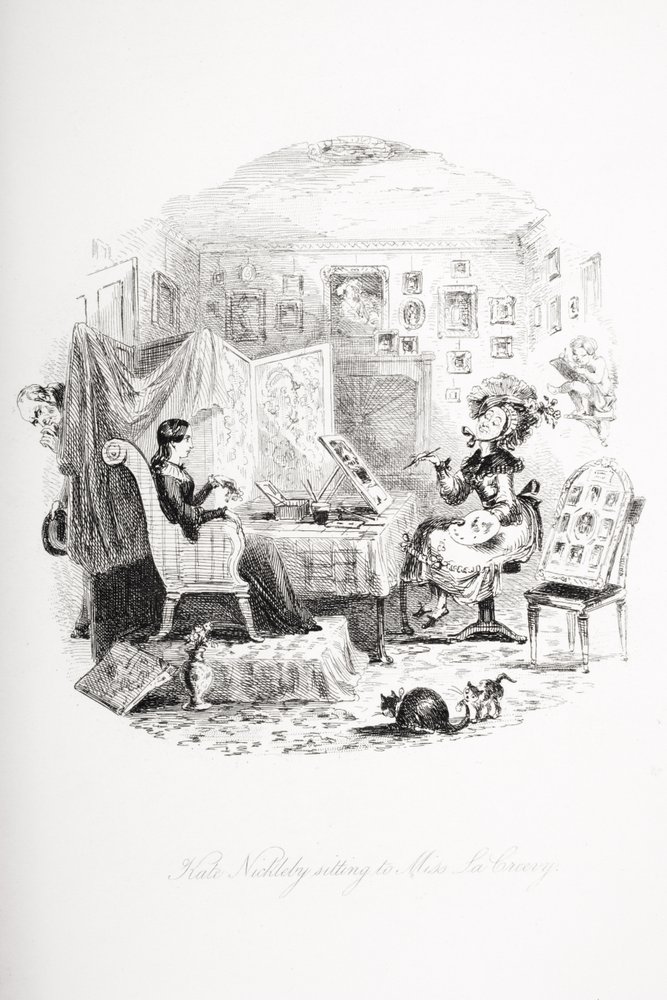 Kate Nickleby Sitting to Miss La Creevey, illustration from 'Nicholas ...