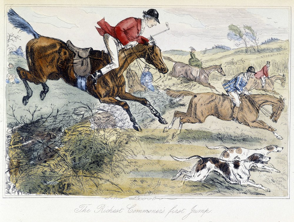 Hunting Scene, English Cartoon on Fox Hunting, Taken from the ...