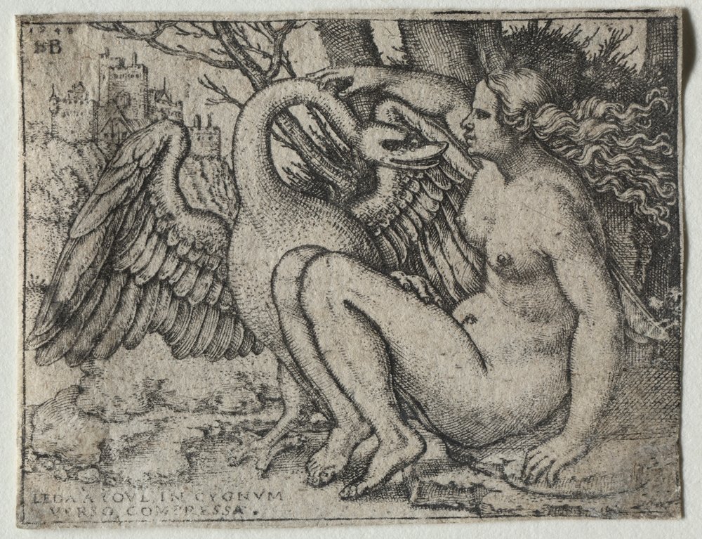 Leda and the Swan by Hans Sebald Beham: Buy fine art print