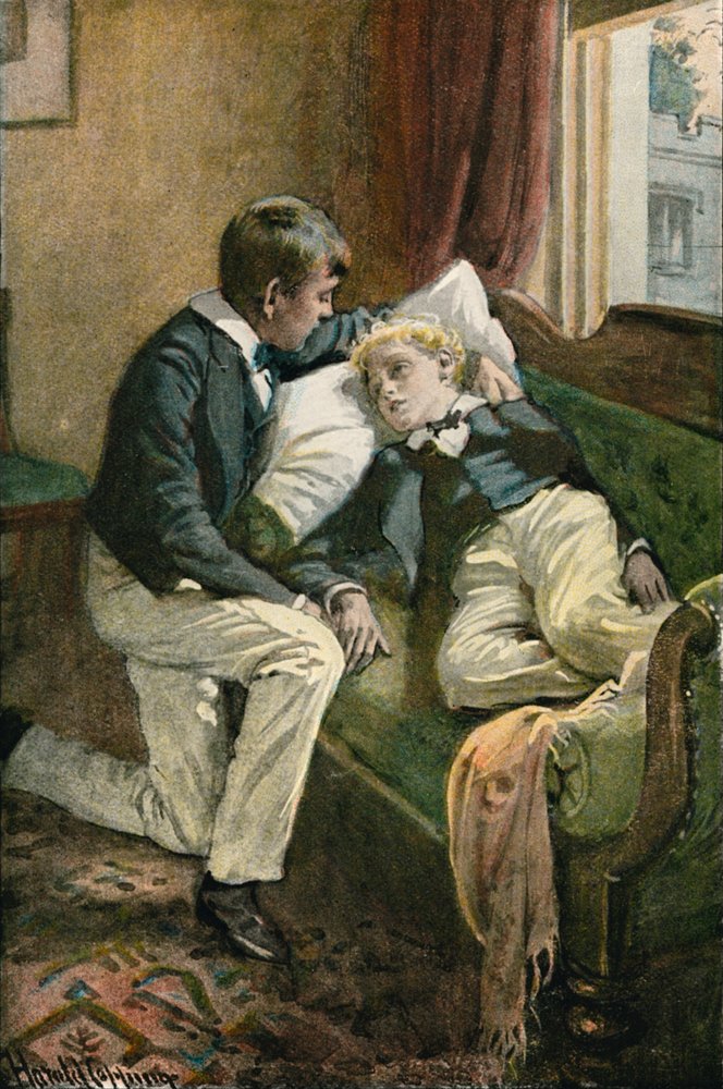 Tom Put His Arm Round Arthur's Head by Harold Copping