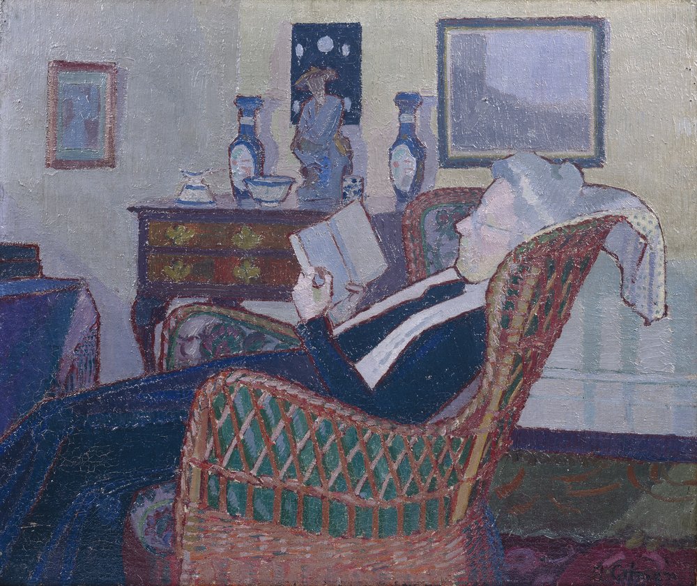 Interior with Artist's Mother 1917-18 by Harold Gilman