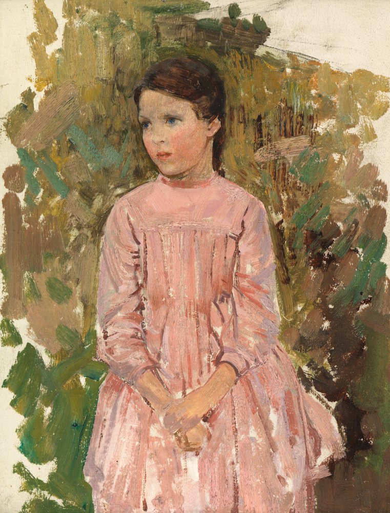 Girl in a Pink Dress by Harry Watson: Buy fine art print