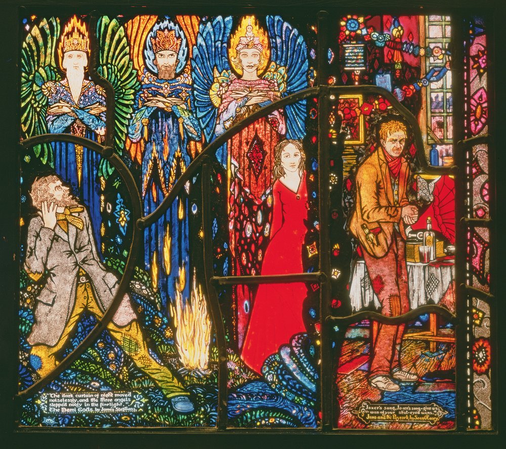 Detail from the Geneva Window depicting The Demi Gods by James Stephens ...