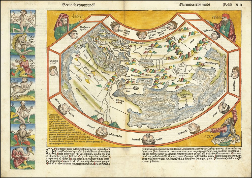 1493 map of the world - Secunda etas mundi