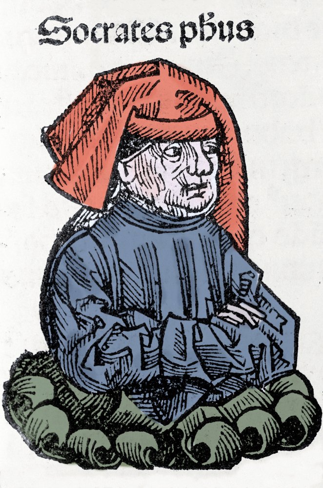 Portrait of Socrates (470-399 BC), Greek philosopher. Xylography of ...