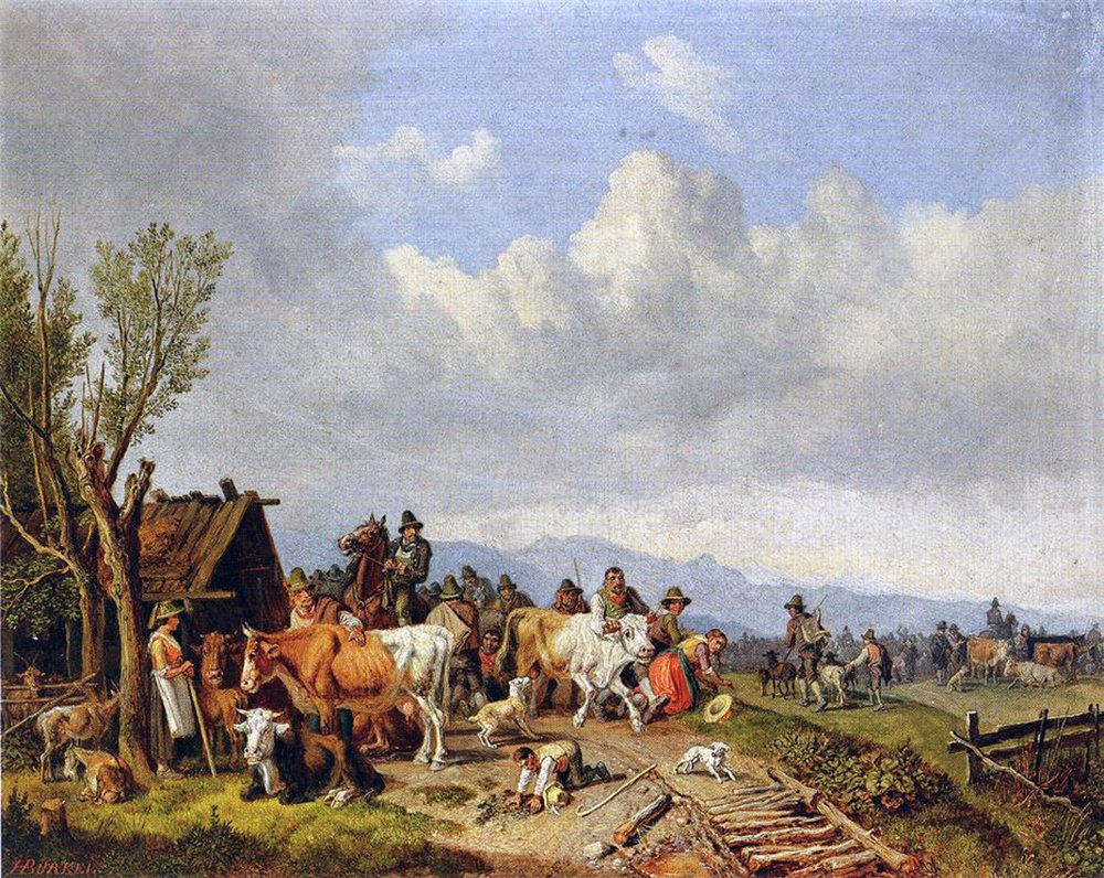 The Cattle Market by Heinrich Burkel: Buy fine art print