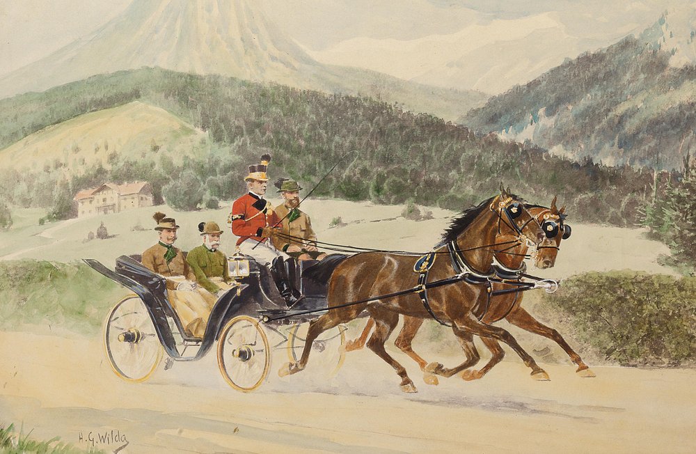 Emperor Franz Joseph I of Austria and Archduke Franz Ferdinand in a ...