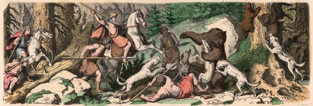 Ancient Greece: Bear Hunt by Heinrich Leutemann