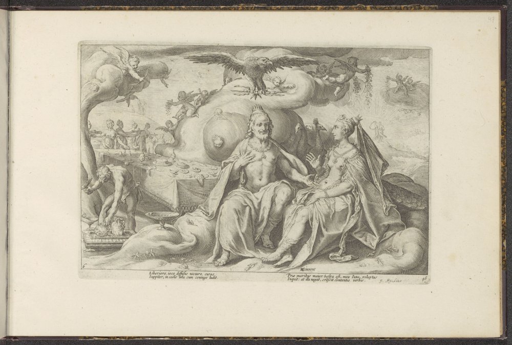 Jupiter and Juno Discussing Which Sex Enjoys Love More