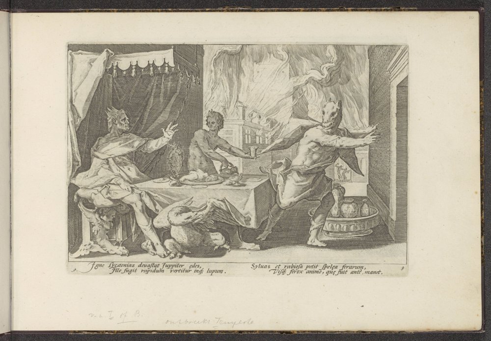 Lycaon Transformed into a Wolf