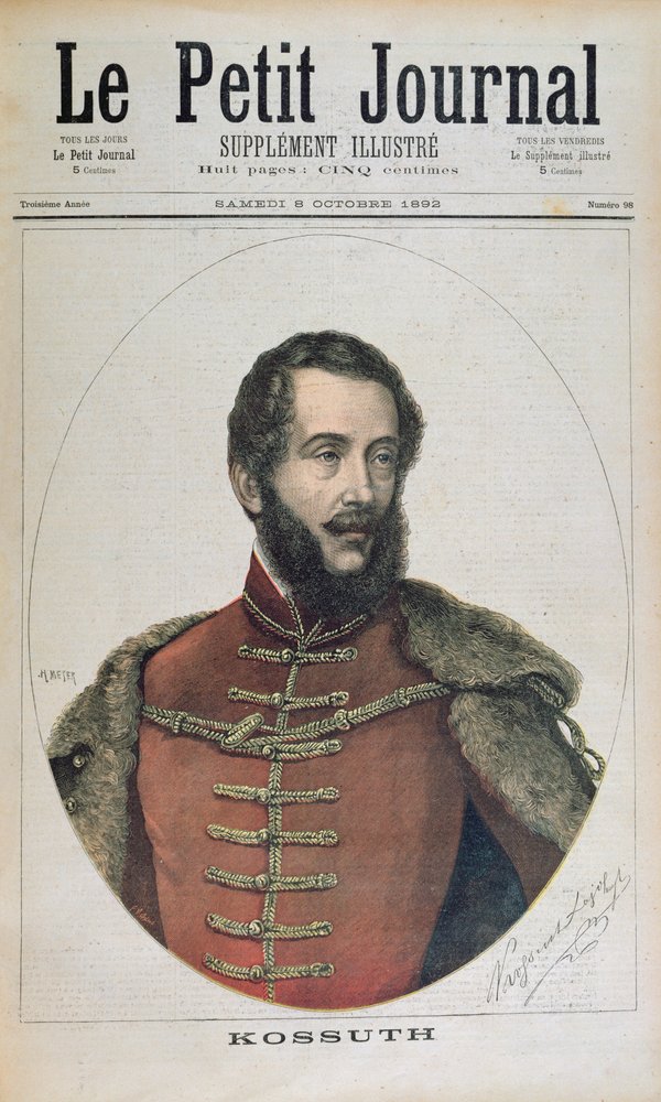 Portrait of Lajos Kossuth from the front cover of 'Le Petit Journal ...