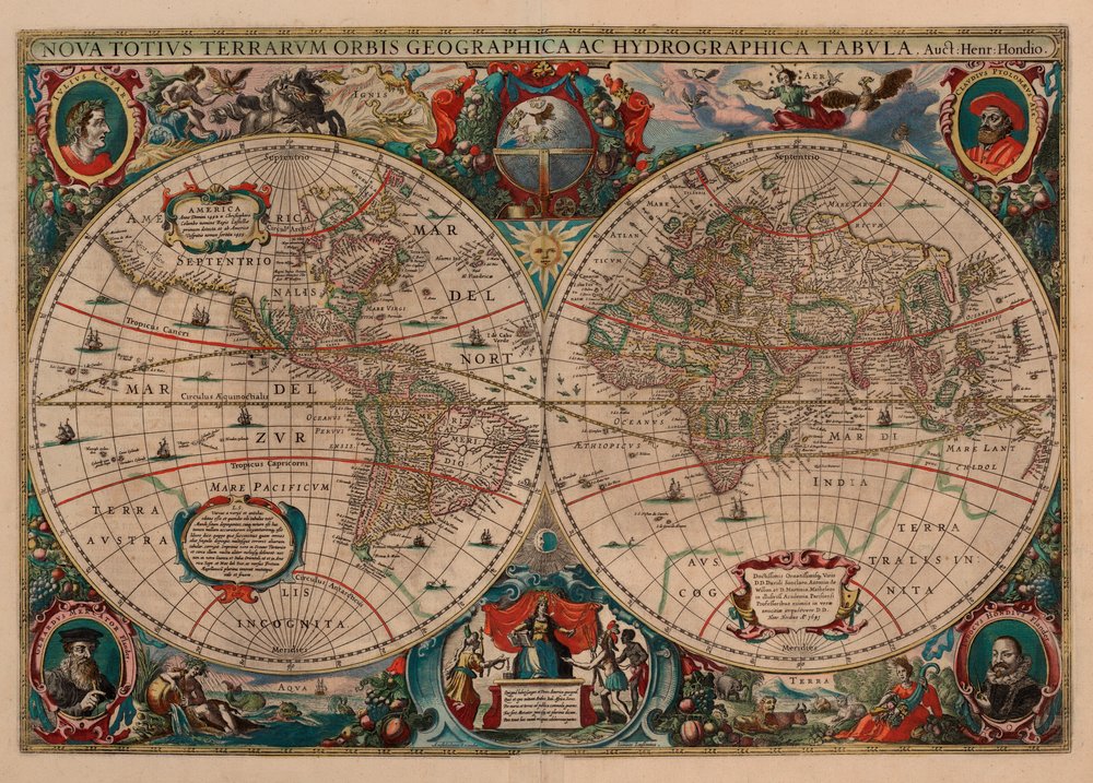 New Geographical and Hydrographical Map of the Whole World